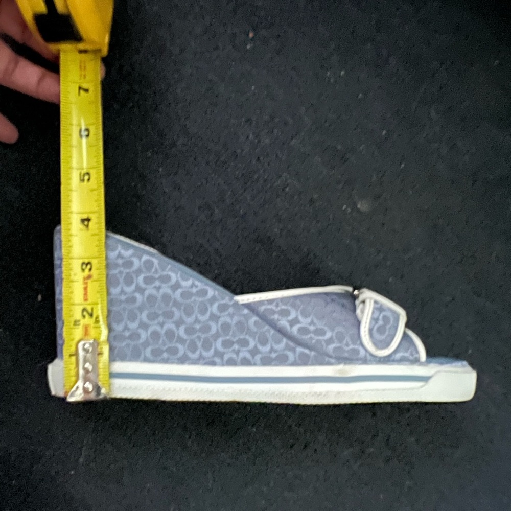 Coach Adele Signature Blue/White Wedges Size 11b - Gem